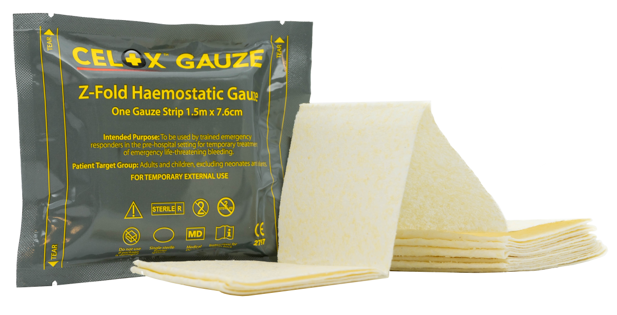 Celox Gauze helps save lives in emergency bleeding injuries